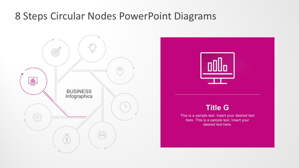 Nodal Process Flow Diagram with 8 Stages - SlideModel