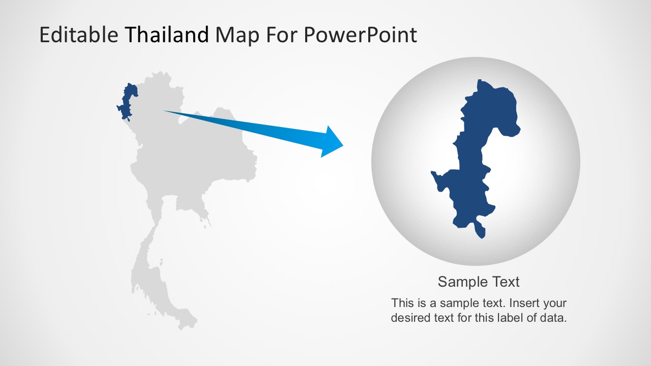 Editable Map of Thailand PowerPoint - SlideModel