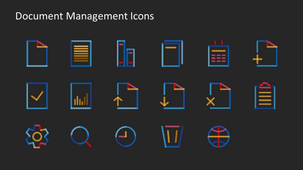 Icon Collection Slide for Document Management System - SlideModel