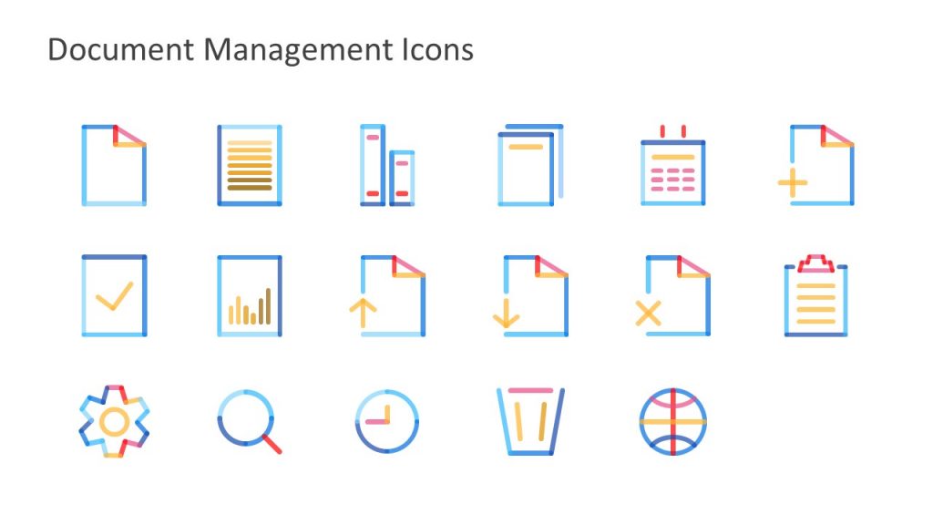 17 Icon Slide of Document System Template - SlideModel