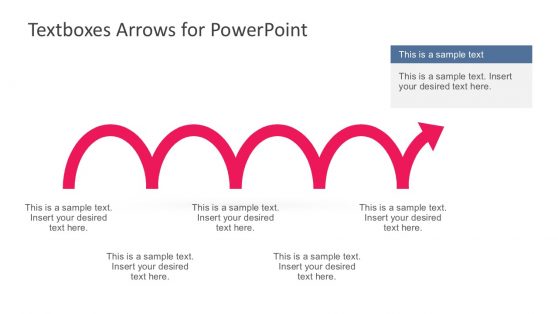 5 Step Text Boxes Arrow Slide Vectors - SlideModel