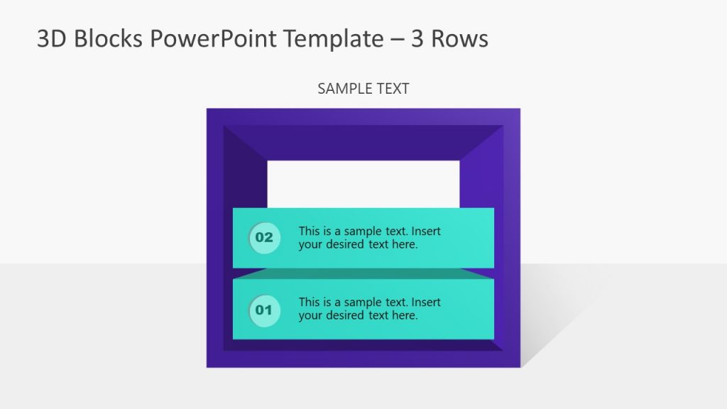 2 Items 3D Block PowerPoint Diagram - SlideModel