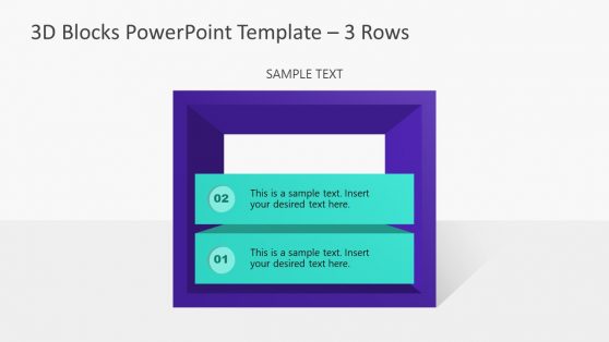 2 Items 3D Block PowerPoint Diagram - SlideModel