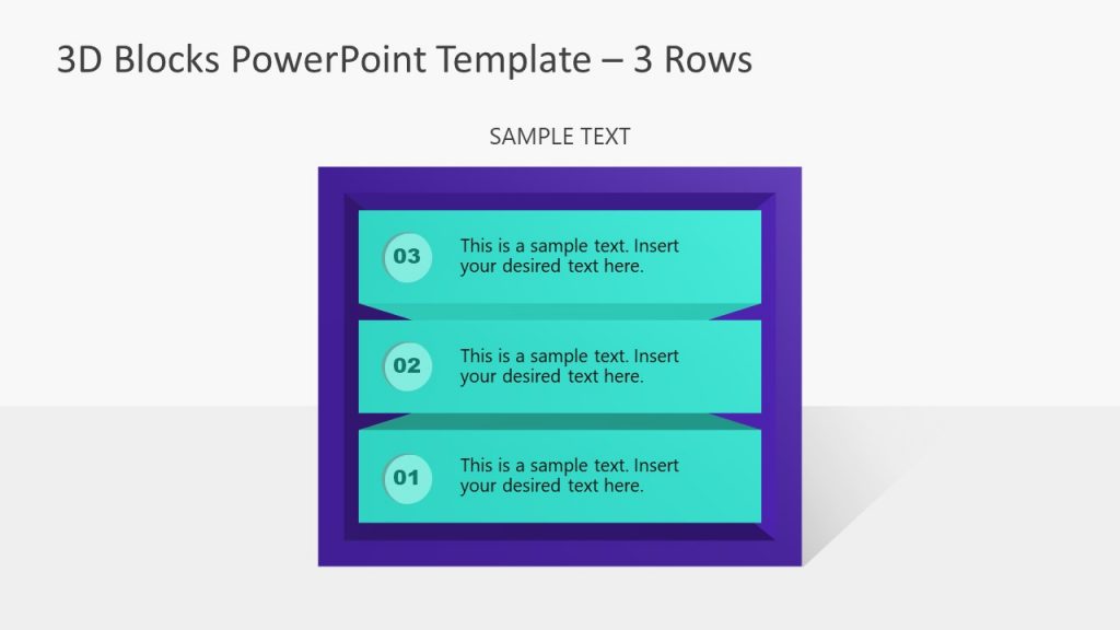3 Items 3D Block PowerPoint Diagram - SlideModel