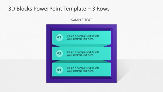3 Items 3D Block PowerPoint Diagram - SlideModel
