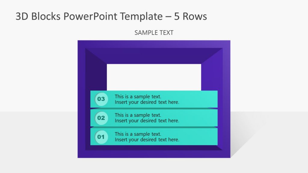 3D Blocks 3 Item PowerPoint Diagram - SlideModel
