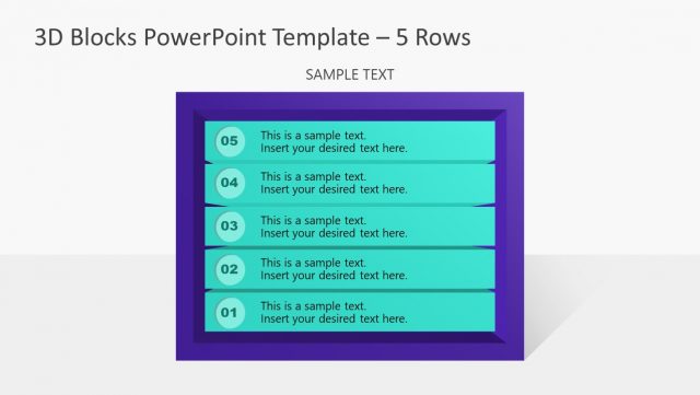 3D Blocks 5 Item PowerPoint Diagram - SlideModel