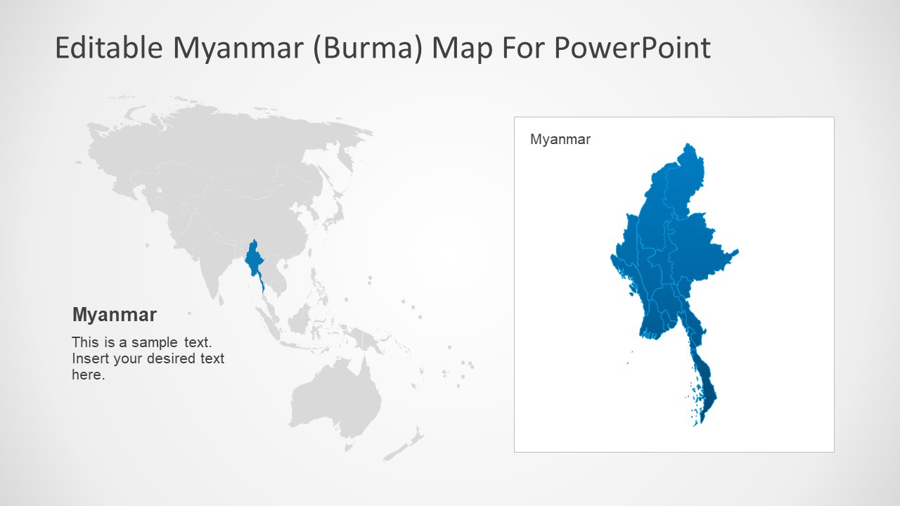 Editable Myanmar PowerPoint Map - SlideModel