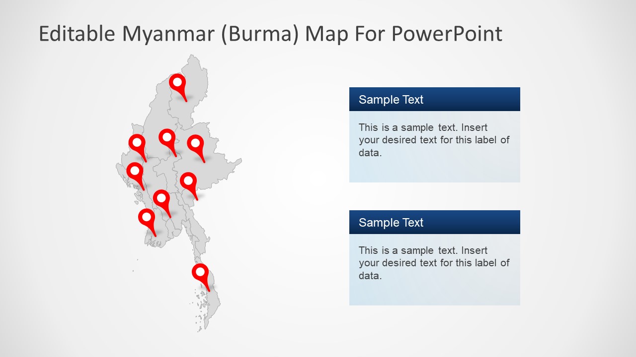 Editable Myanmar PowerPoint Map - SlideModel