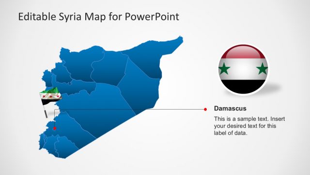 Damascus Syria Map Template - SlideModel