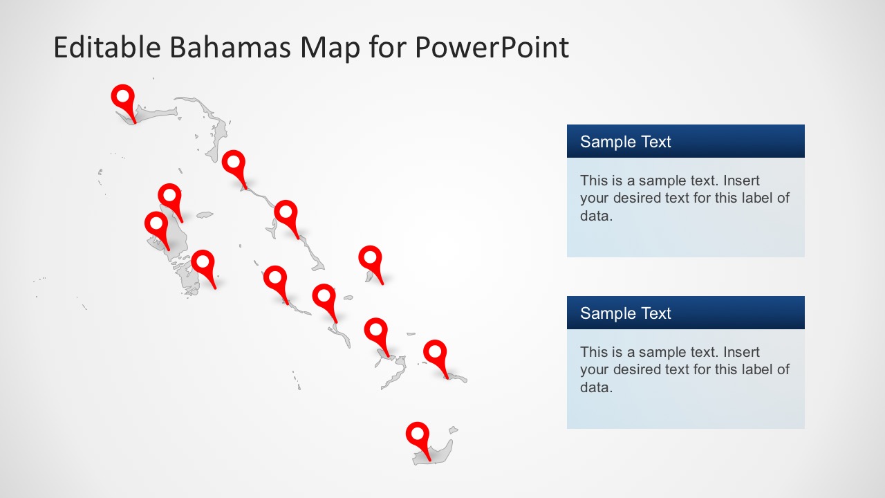 The Bahamas Editable Map for PowerPoint - SlideModel