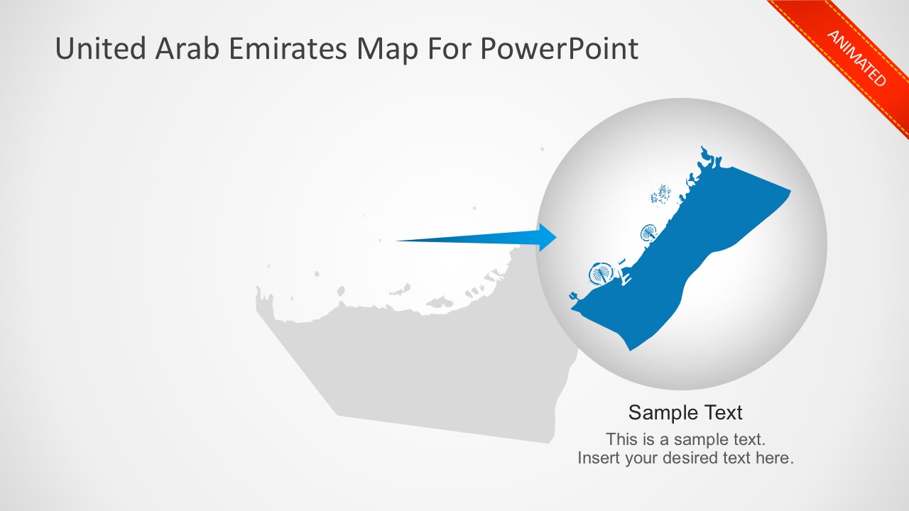 Animated United Arab Emirates PowerPoint Map - SlideModel