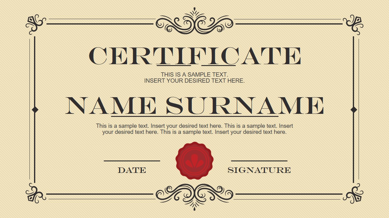 Formal Certificate PowerPoint Templates SlideModel