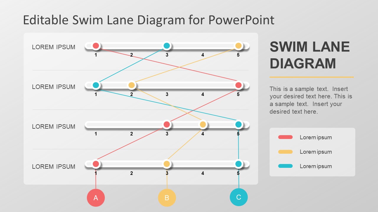 Editable Swim Lane Diagram For PowerPoint PPT Template