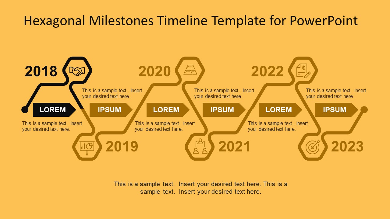Hexagonal Milestones Timeline Template for PowerPoint - SlideModel