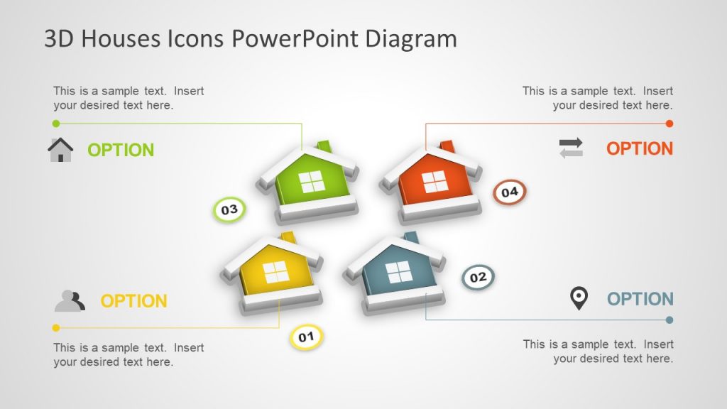 3D House Shape PowerPoint Diagram - SlideModel