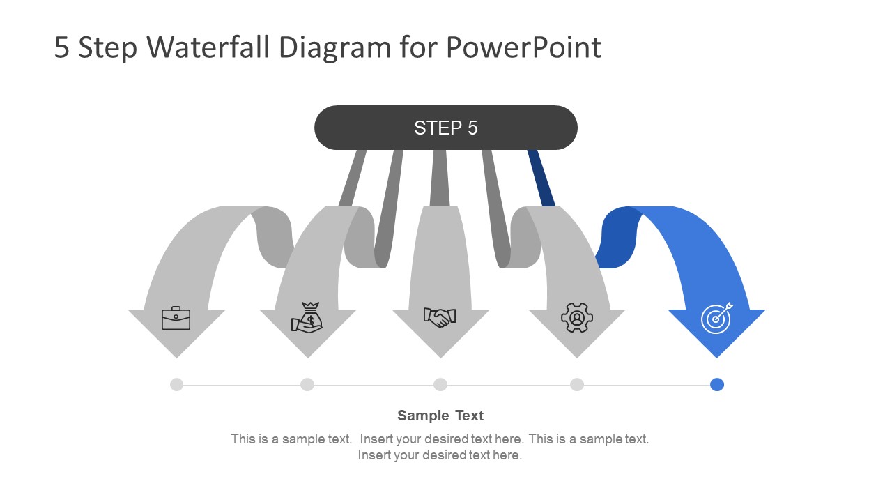 5 Steps Waterfall PowerPoint Diagram - SlideModel