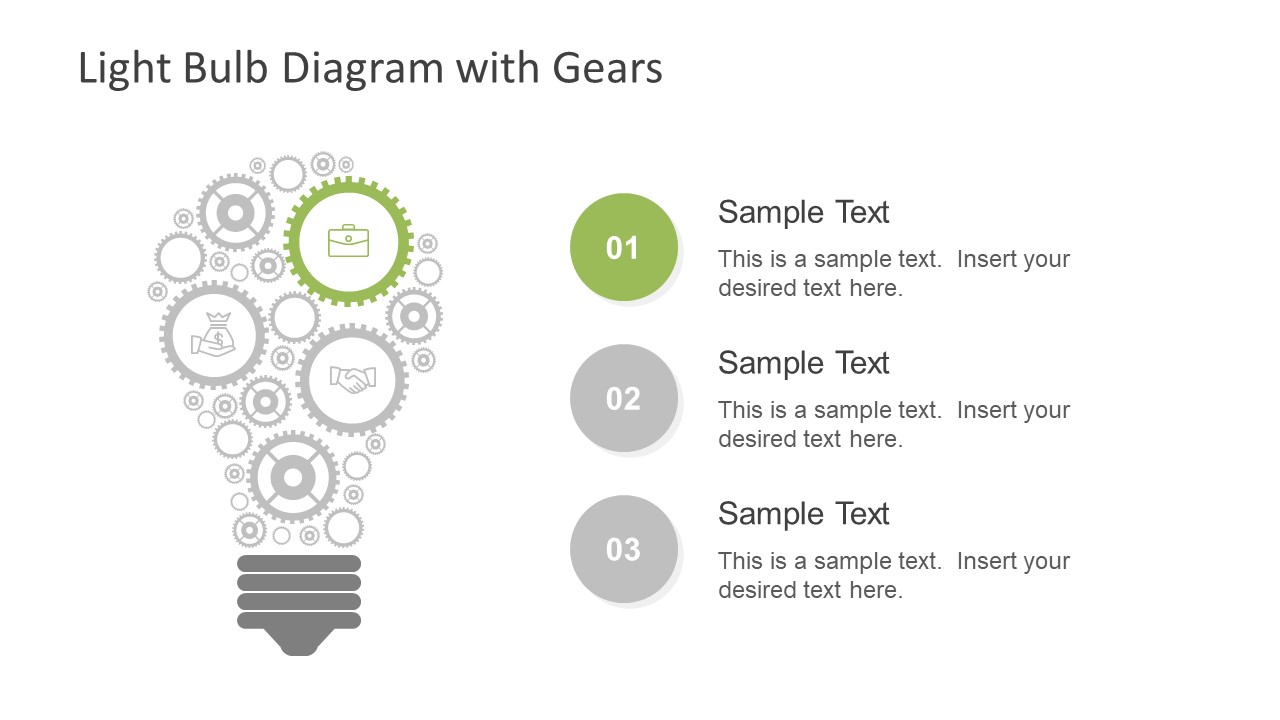 Light Bulb Diagram Gears PowerPoint Shapes - SlideModel