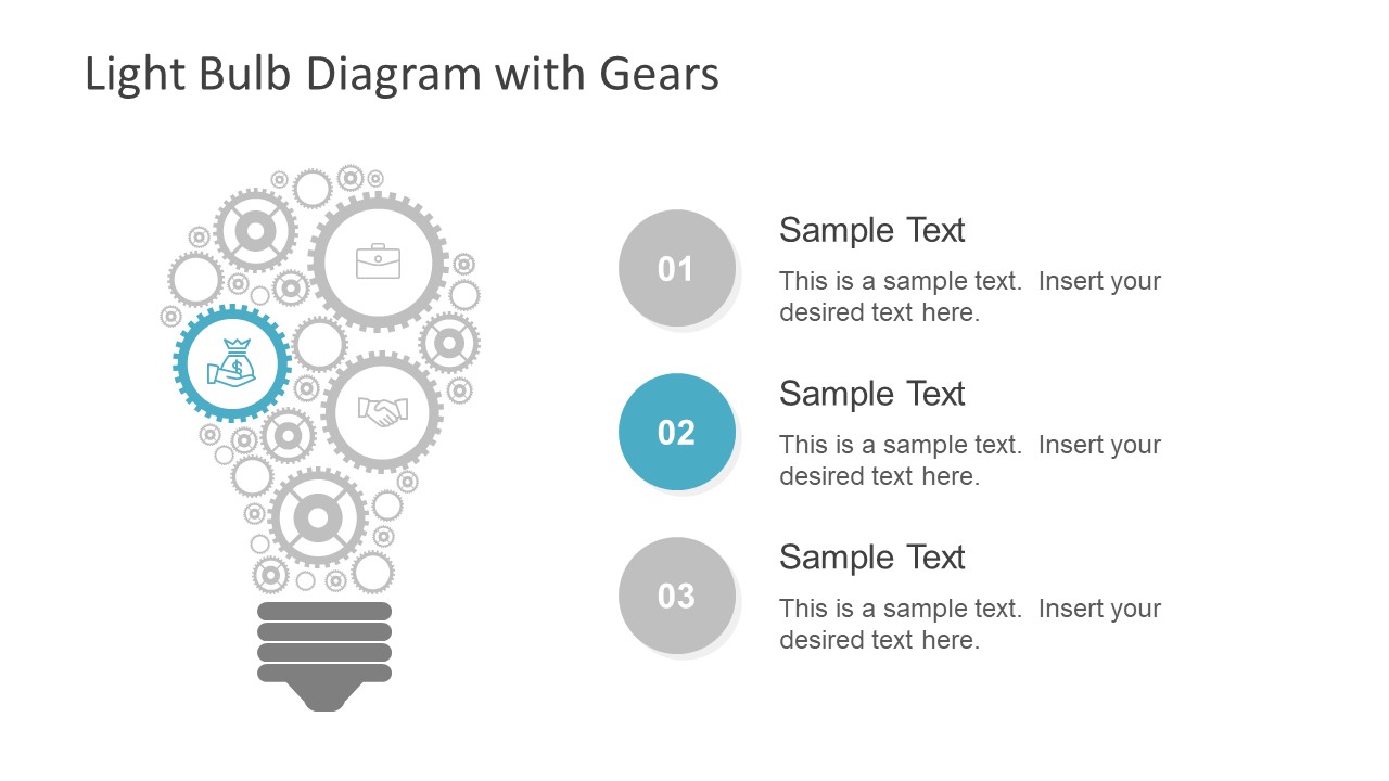 Light Bulb Diagram Gears PowerPoint Shapes - SlideModel