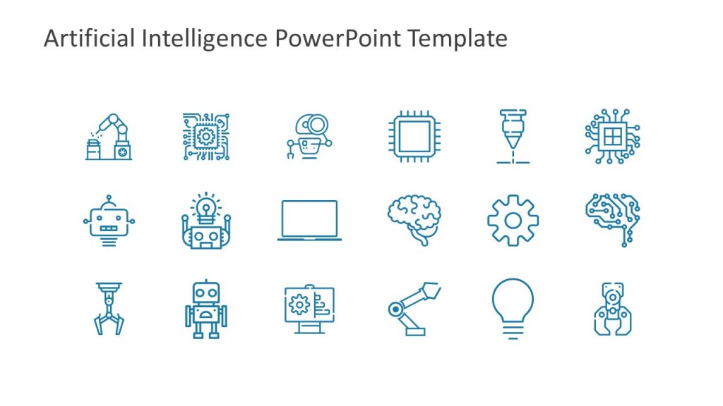 Slide of Useful Artificial Intelligence Icons - SlideModel