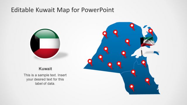 Editable Map Kuwait Country PowerPoint - SlideModel