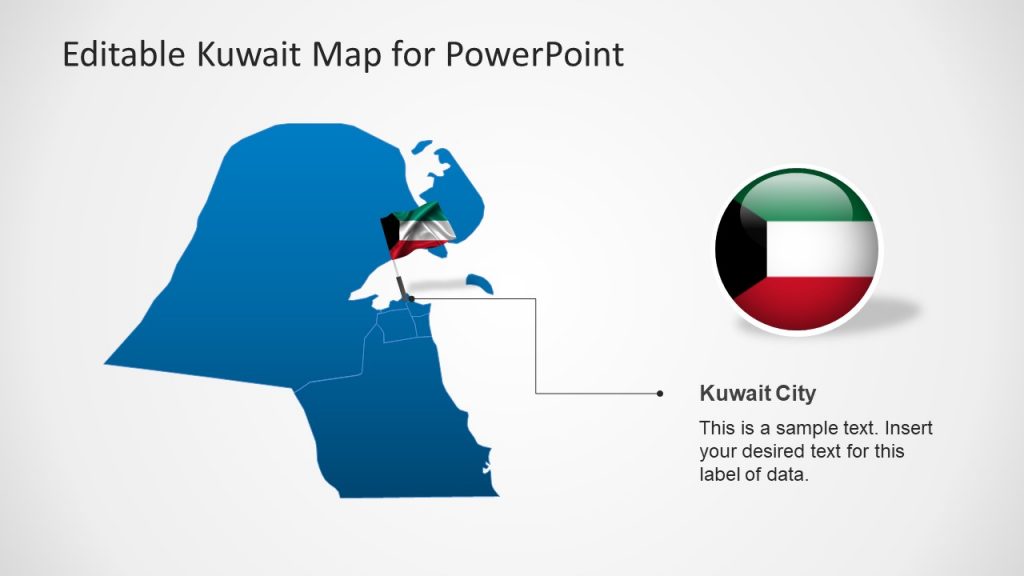 Kuwait City Presentation With Flag Template - SlideModel