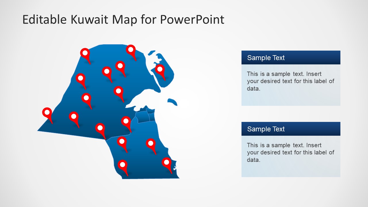 Editable Kuwait PowerPoint Map Template - SlideModel