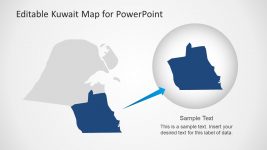 Gray and Blue Editable Map of Kuwait - SlideModel
