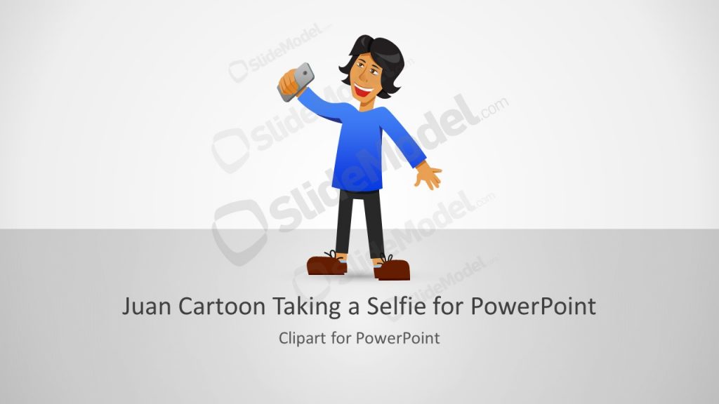Taking a Selfie Cartoon PowerPoint - SlideModel