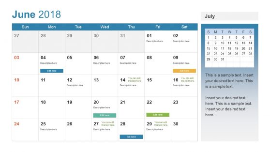 Calendar Preview of Next Month PPT - SlideModel