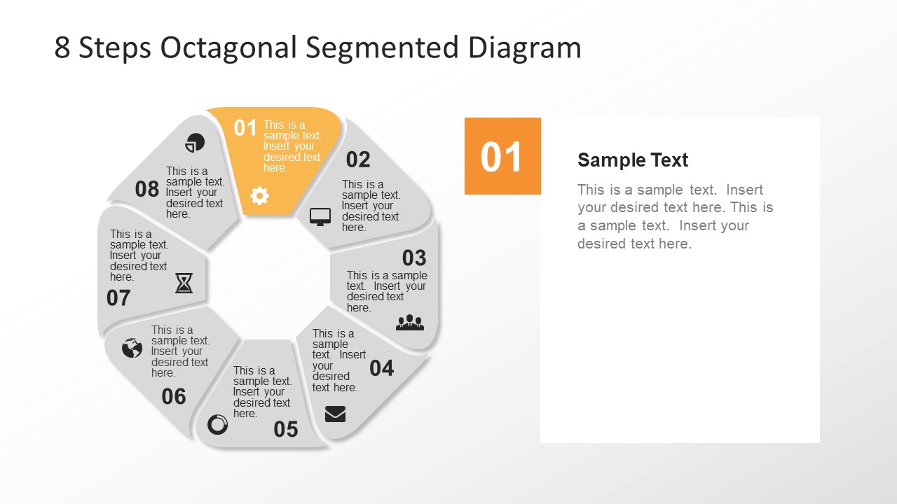8 Steps Octagonal Rounded Segmented Diagram - SlideModel