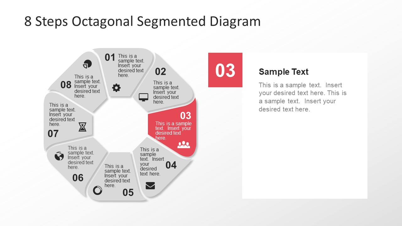 8 Steps Octagonal Rounded Segmented Diagram - SlideModel