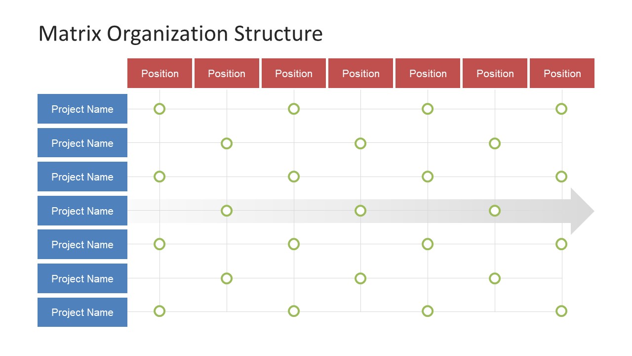 Matrix Organization Structure PowerPoint Template Slides