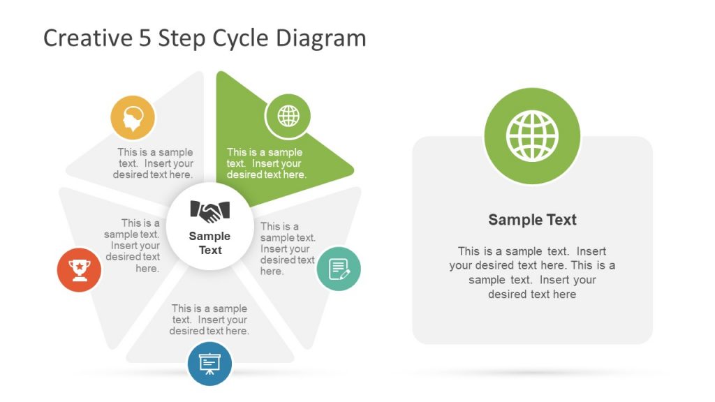Five Step Diagram of Creative Template - SlideModel
