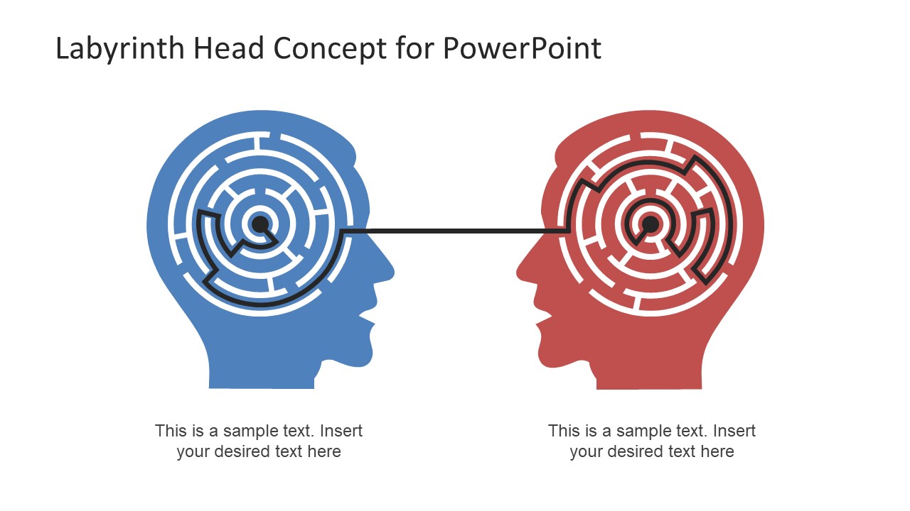 Labyrinth Head Concept PowerPoint Template - SlideModel