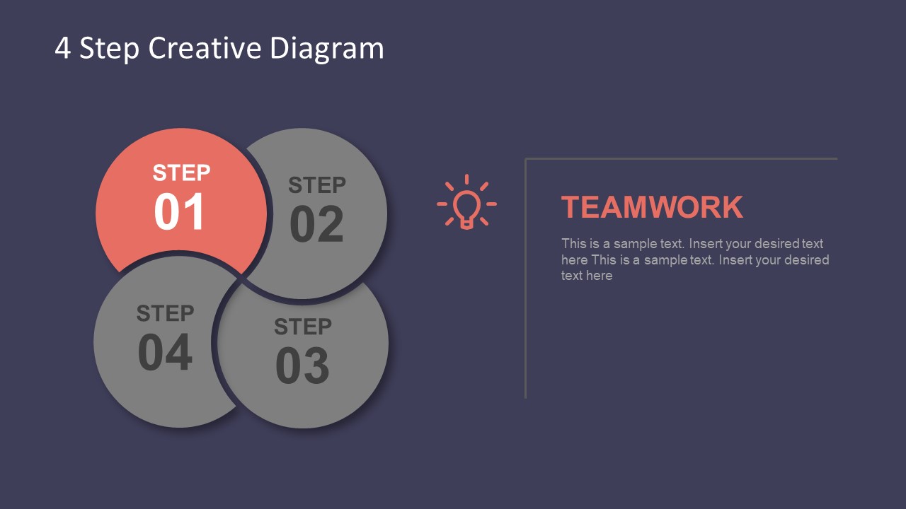 4 Step Creative Diagram Template for PowerPoint - SlideModel 4 Step Creative Diagram Template for PowerPoint - SlideModel