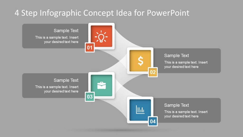 Editable PowerPoint of 4 Step Infographics - SlideModel