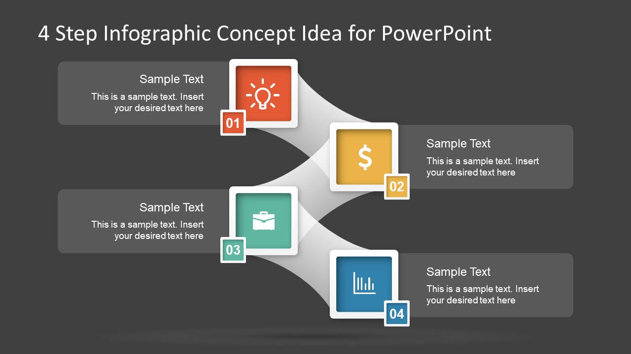 4 Step Infographic Concept Idea for PowerPoint - SlideModel