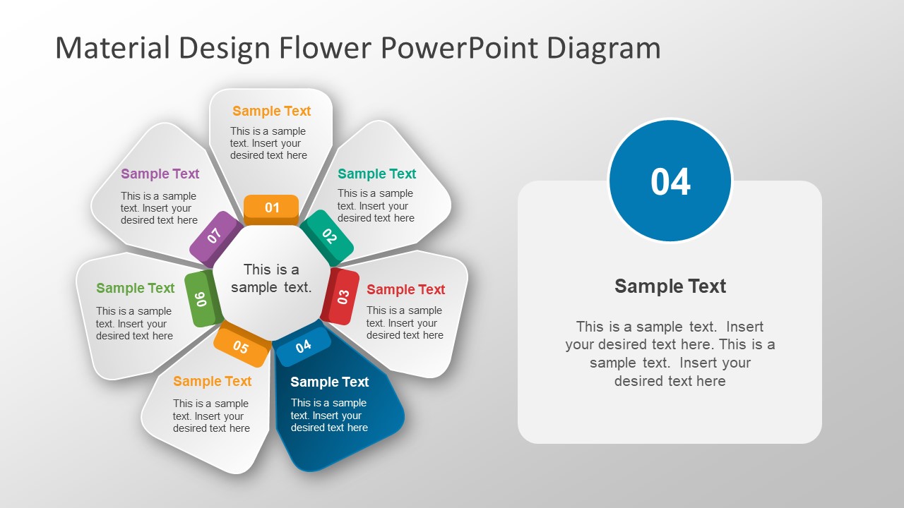 Material Design Flower PowerPoint Diagram - SlideModel