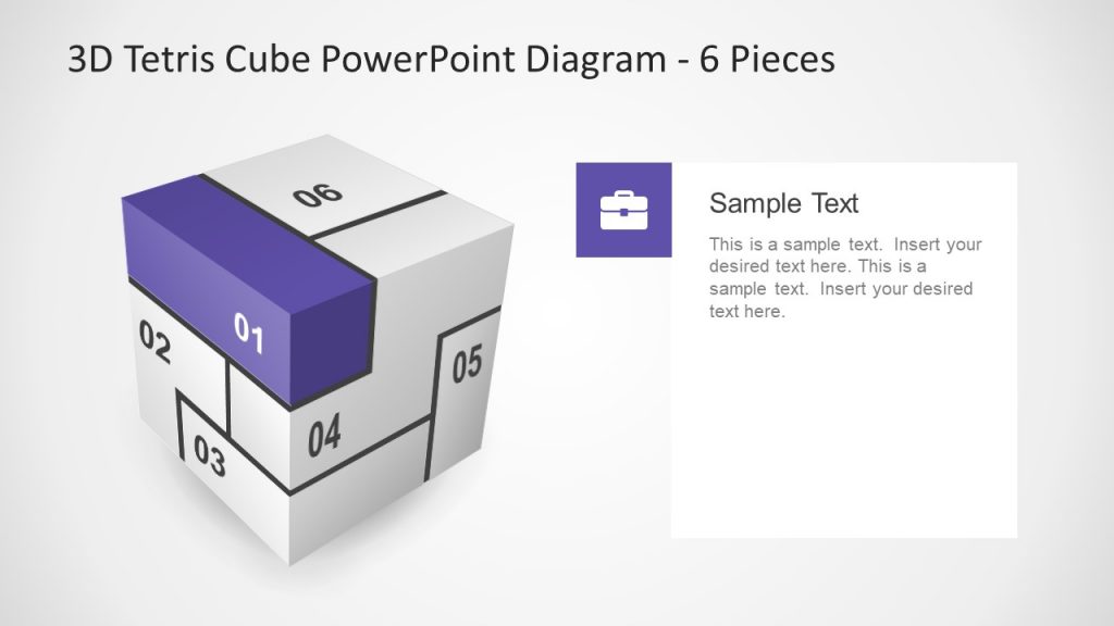 Segments of 3D Cube PPT - SlideModel