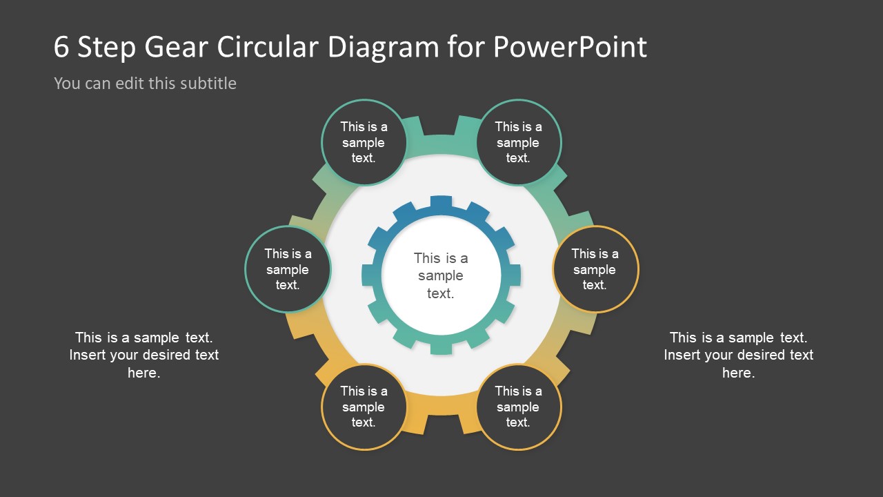 6 Step Gear Diagram Design for PowerPoint