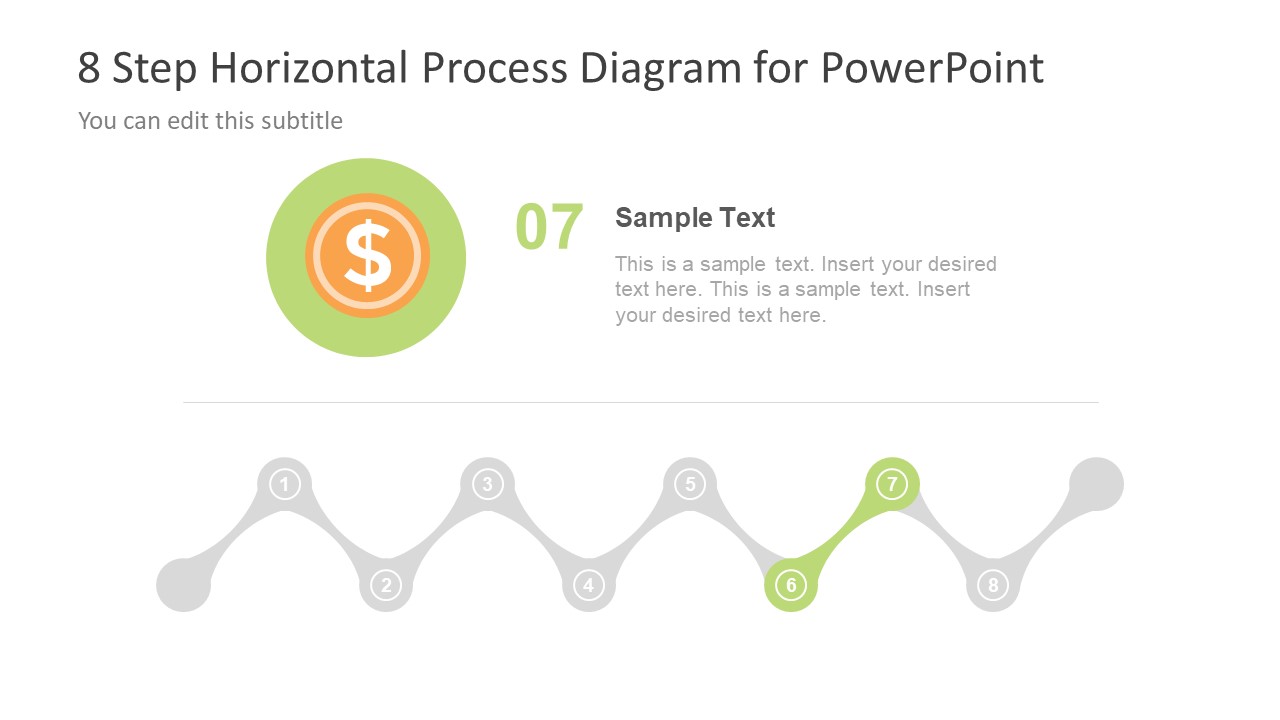 8 Step Horizontal Process Diagram Design for PowerPoint - SlideModel