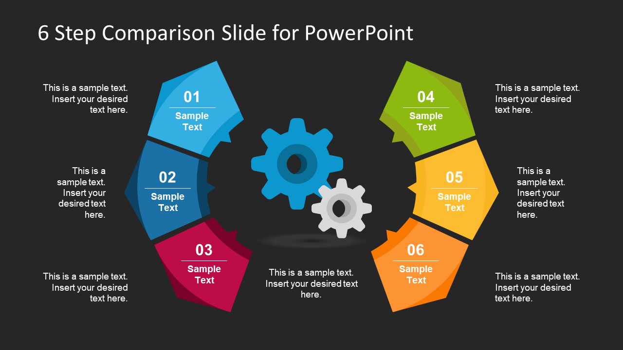 6 Step Modern Comparison Template for PowerPoint - SlideModel