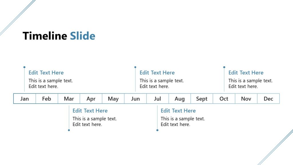 Horizontal Yearly Timeline Infographic Slide - SlideModel