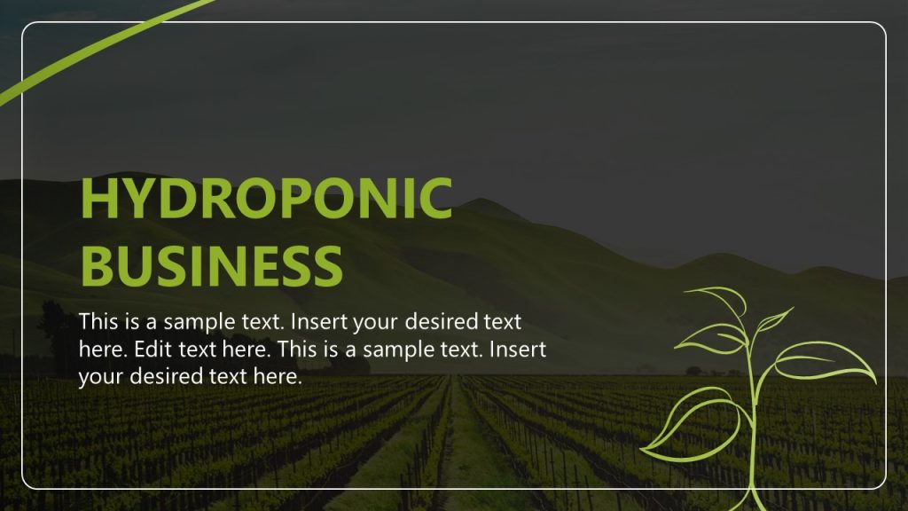 Hydroponic Business PowerPoint Template - Title Slide - SlideModel