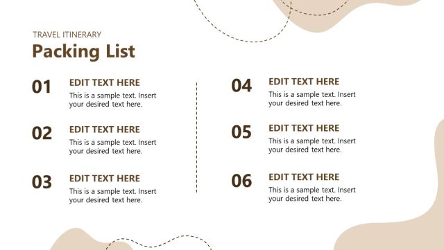 Packing List Slide - Travel Planning Template - SlideModel