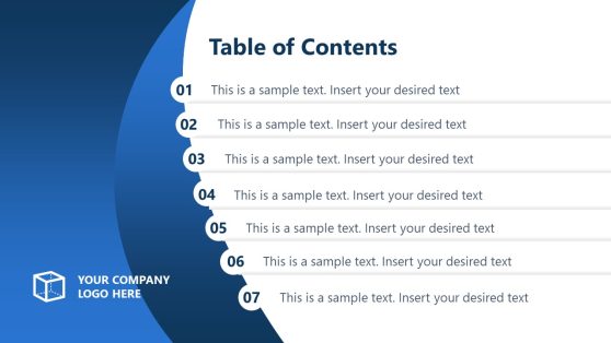 Slide for Table of Contents - Company Overview Template - SlideModel
