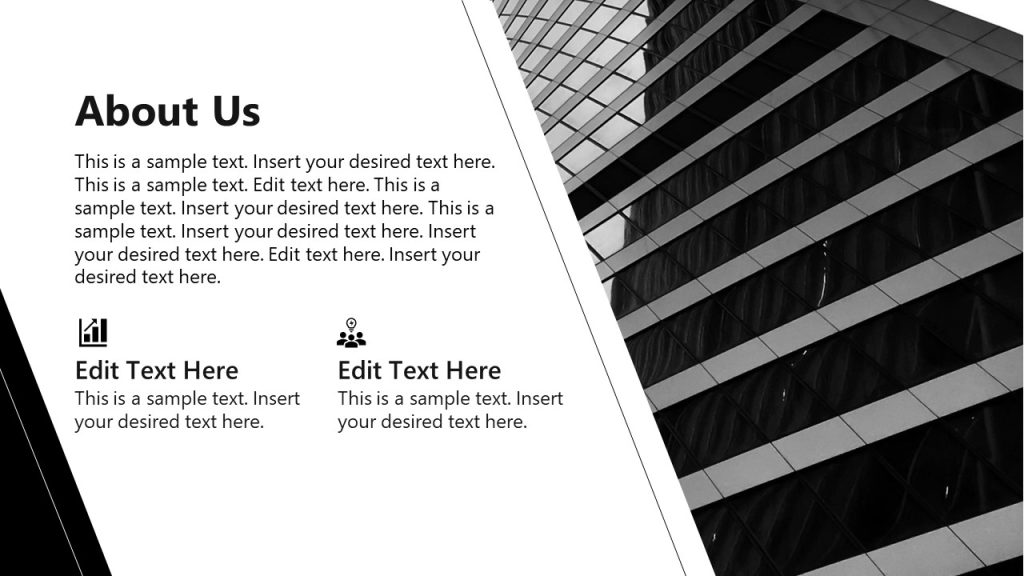 Slide for About Us - Black & White PPT Template - SlideModel