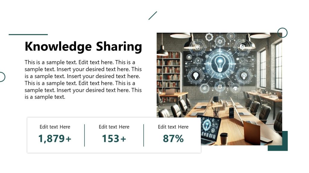 Knowledge Sharing Slide with Image Placeholder - SlideModel