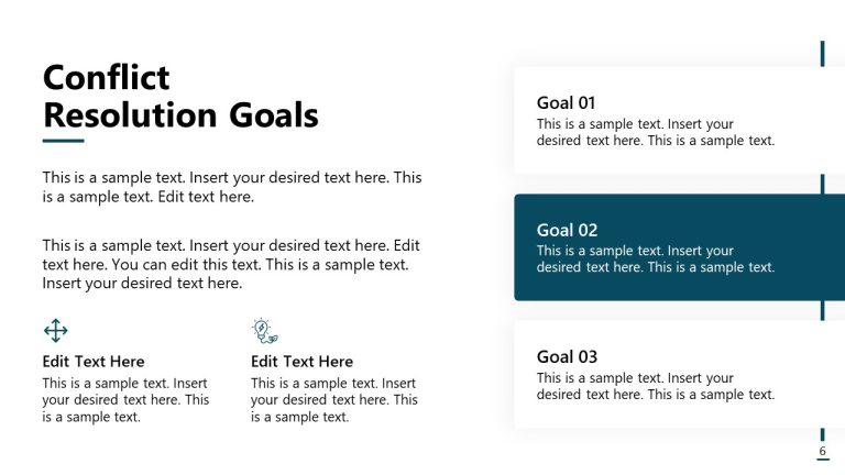 Conflict Resolution Goals Slide - SlideModel